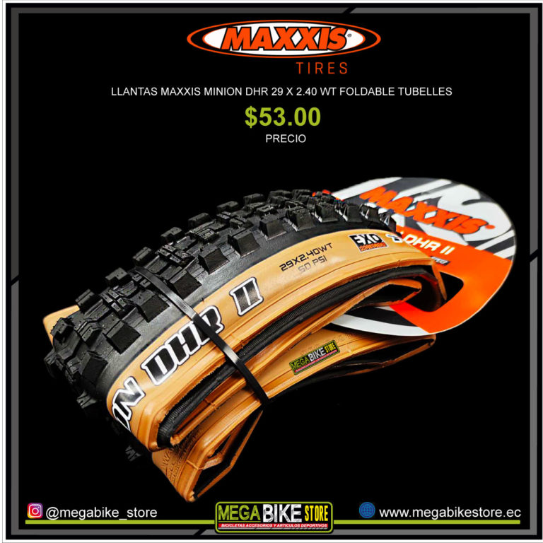 llantas maxxis MINION DHR 29 X 2.40 FOLDABLE, EXO Y TUBELLES.
